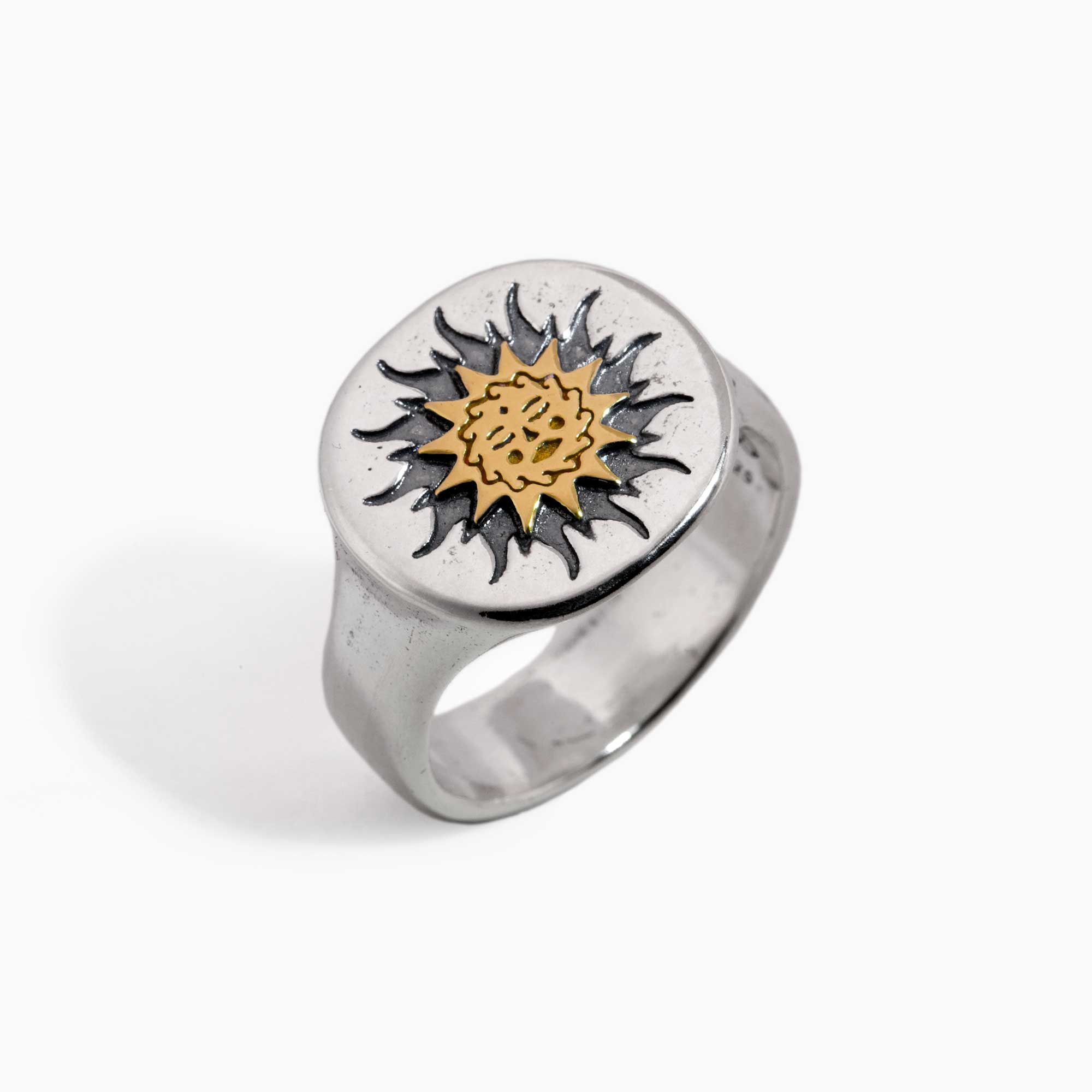 Sun Signet Ring | 925 Silver & Brass | Sue The Boy Jewellery – Sue the Boy